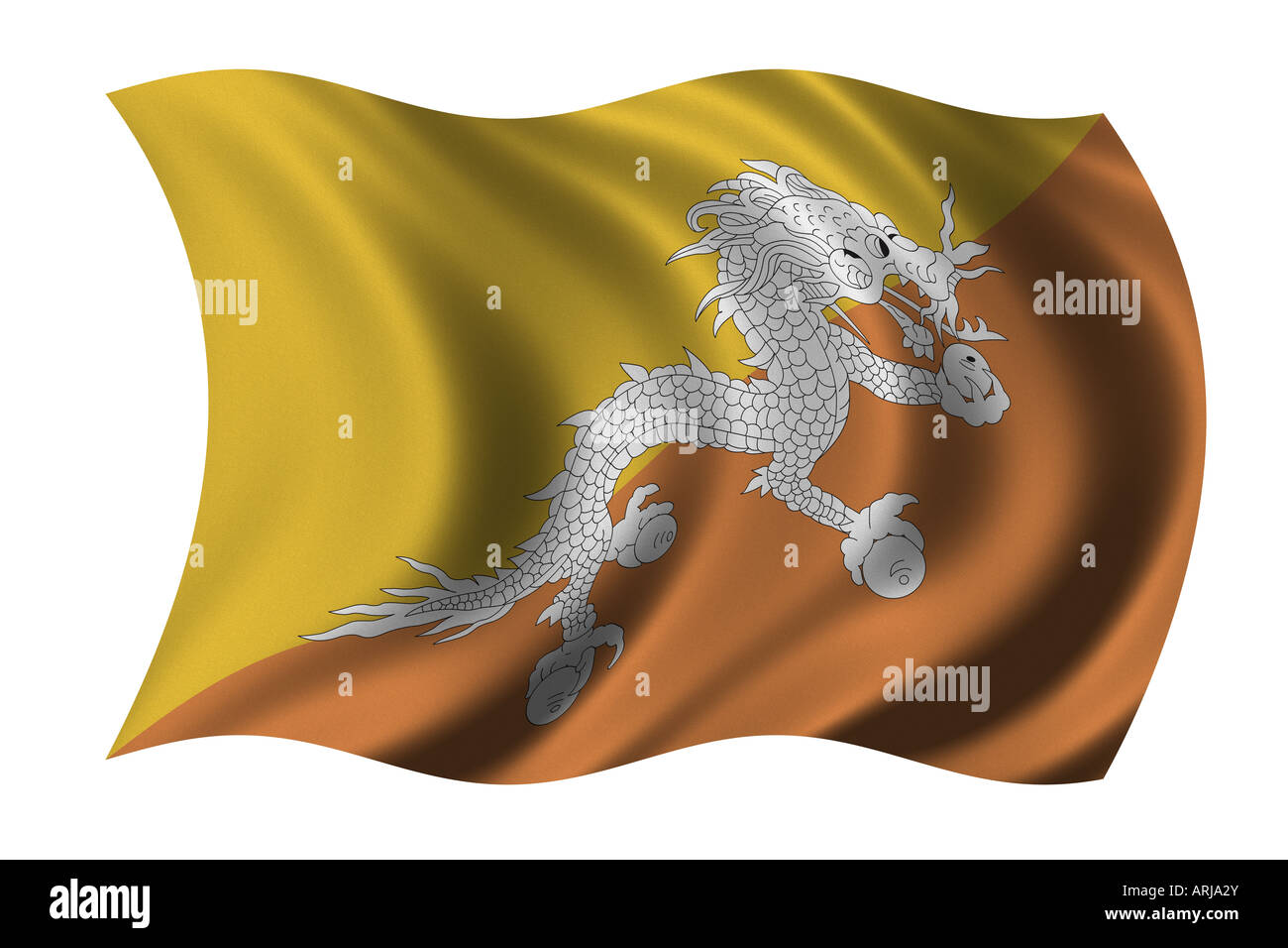 Flag of Bhutan Stock Photo - Alamy
