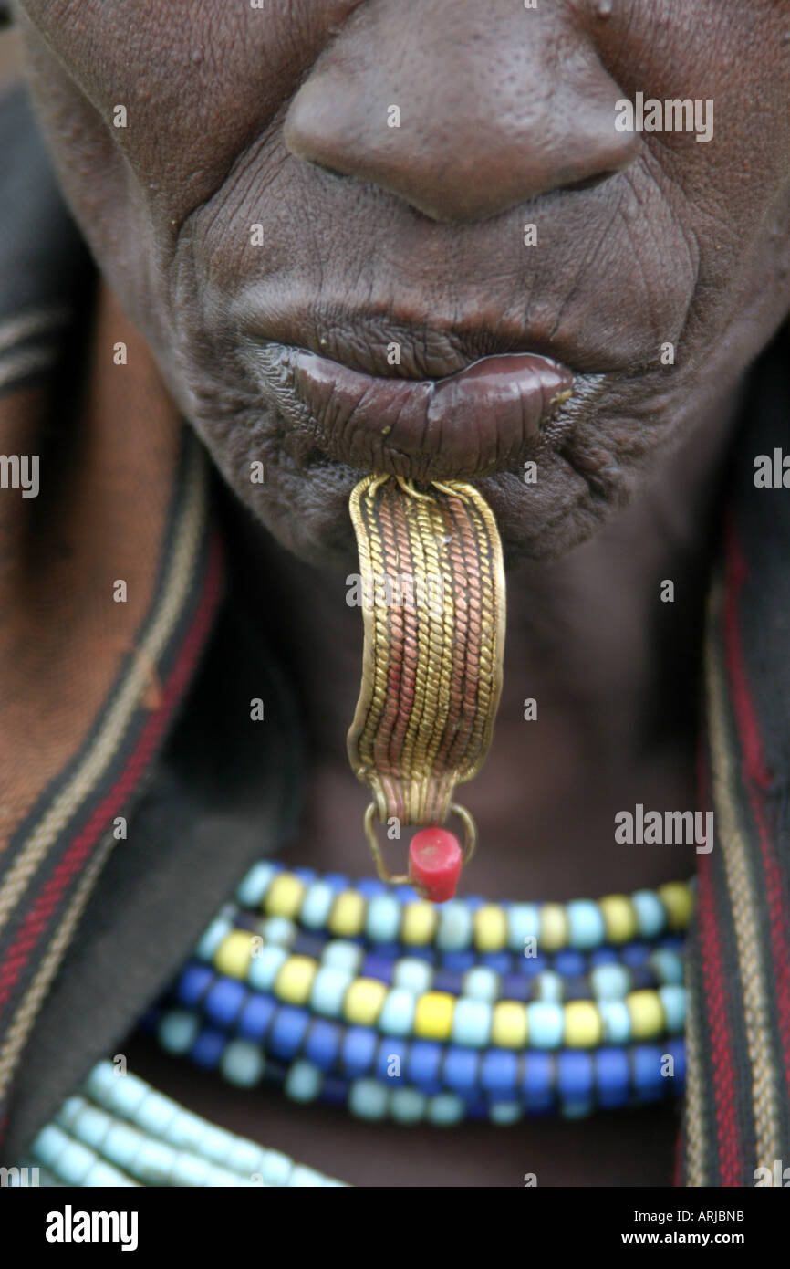 African Lip Piercing