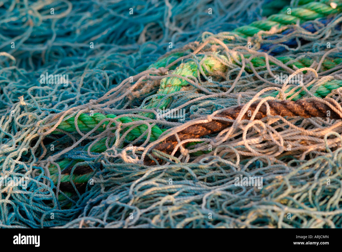 Fishing rope and net Stock Photo - Alamy