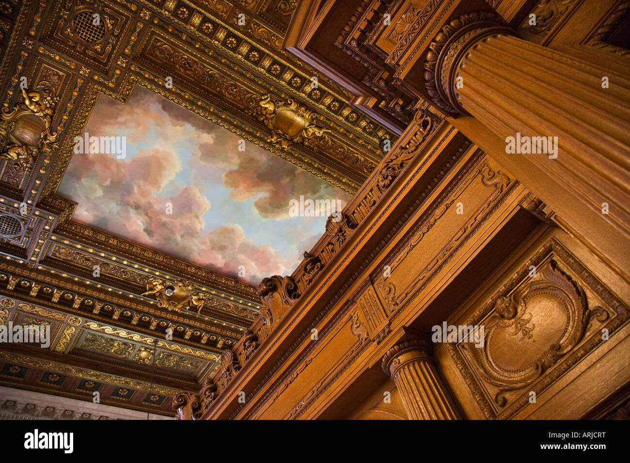 CEILING MURAL and WOODWORK ROSE READING ROOM NEW YORK CITY PUBLIC ...