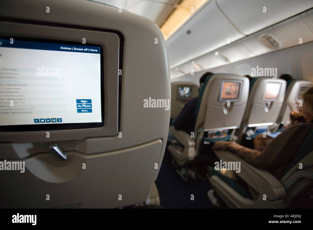in flight entertainment 2 Stock Photo - Alamy