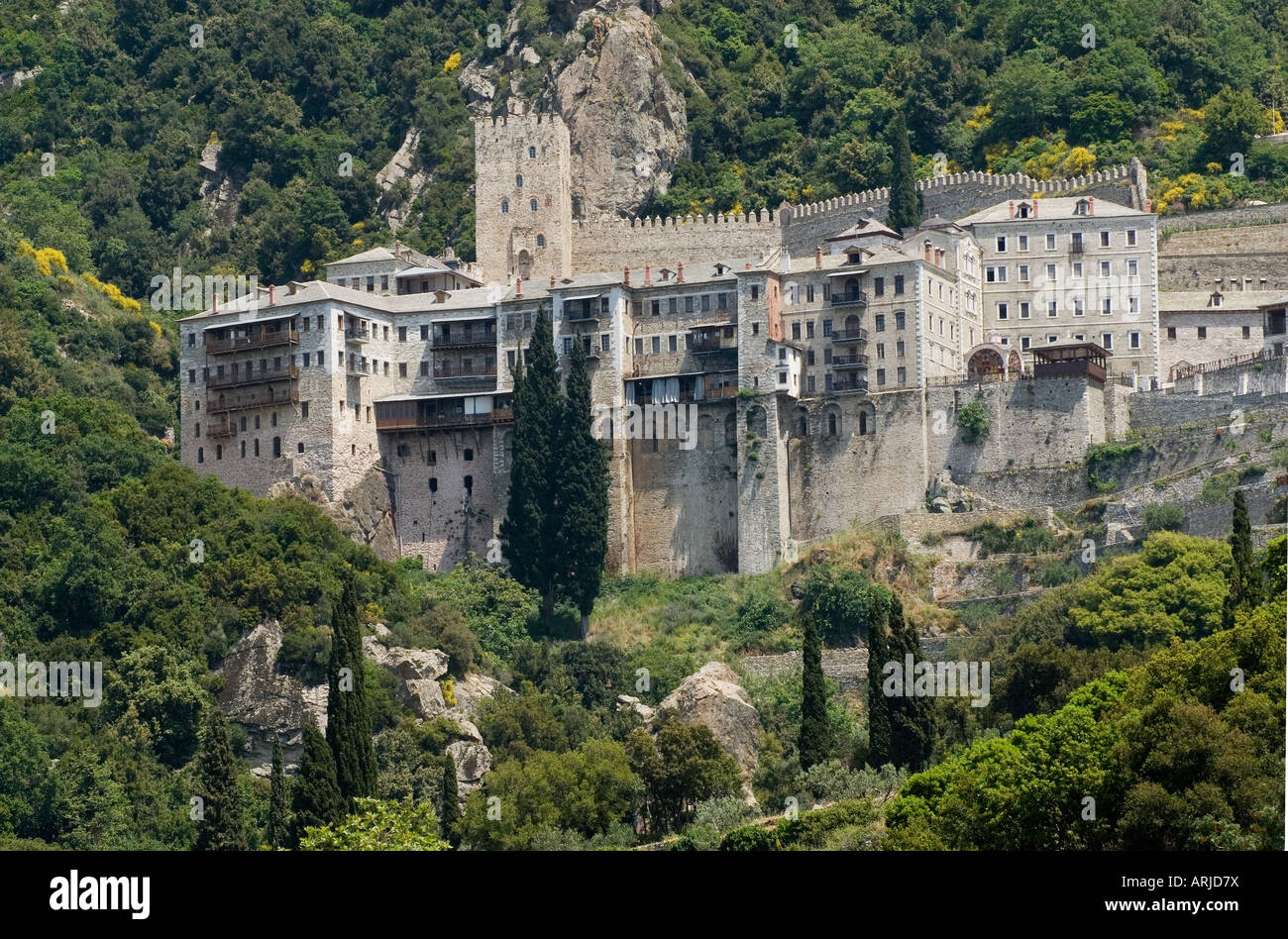 Saint Paul monastery, Mount Athos, Halkidiki, Greece Stock Photo - Alamy