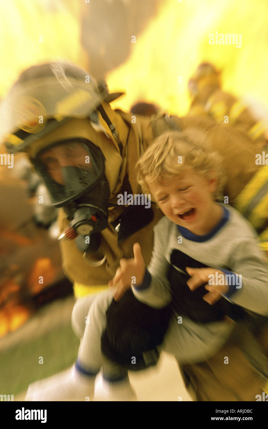 Rescuing child fire hi-res stock photography and images - Alamy