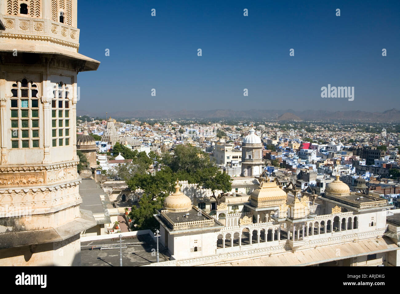 Rooftop view of Udaipur from the City Palace Stock Photo - Alamy