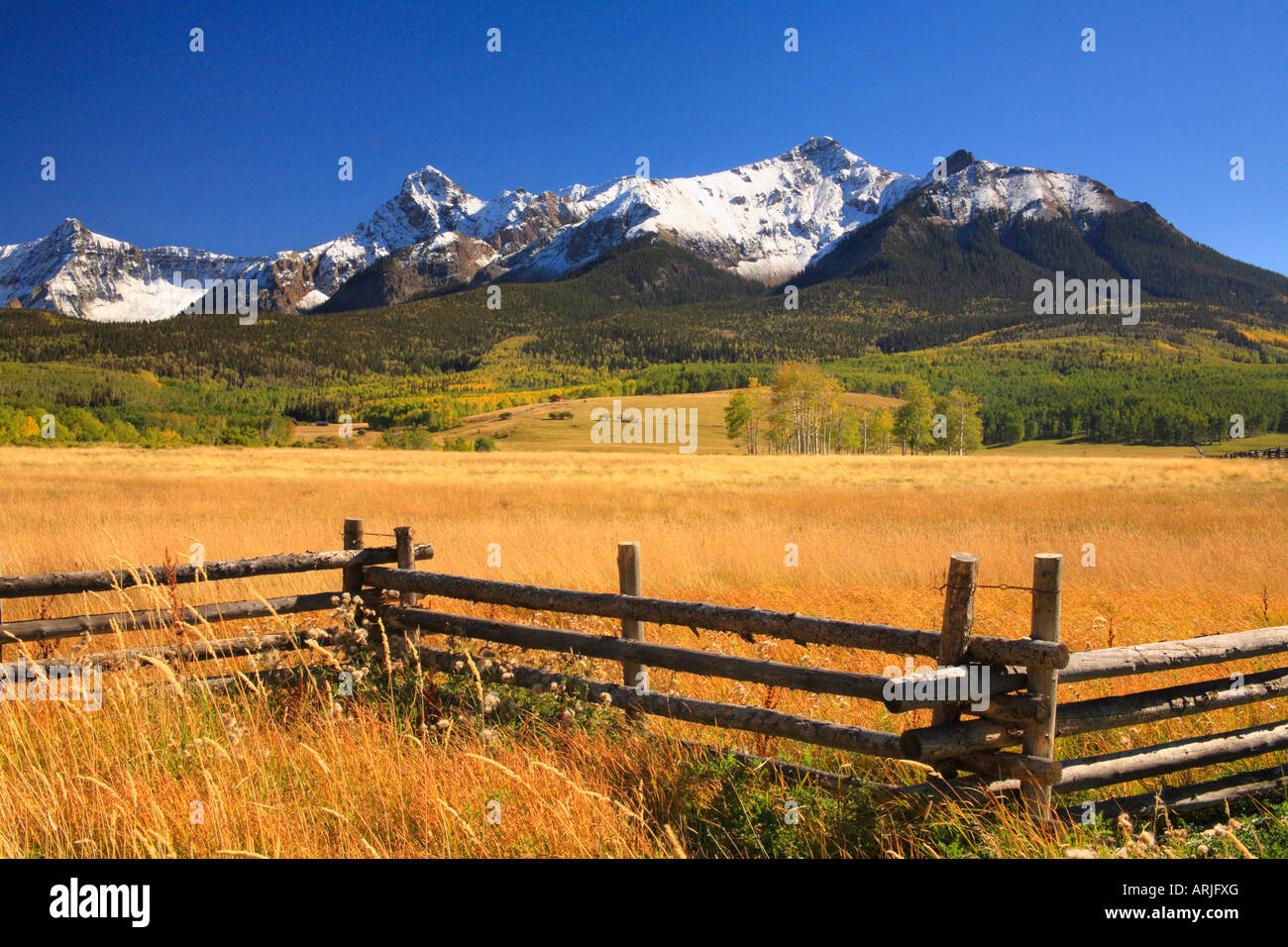 Ranch and Sneffels Range, Last Dollar Road, Telluride, Colorado, USA ...