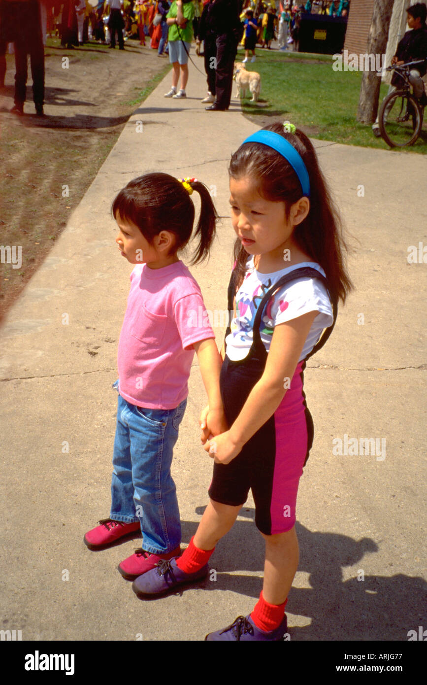 Native American sisters age 4 and 6 holding hands. In the Heart of the ...