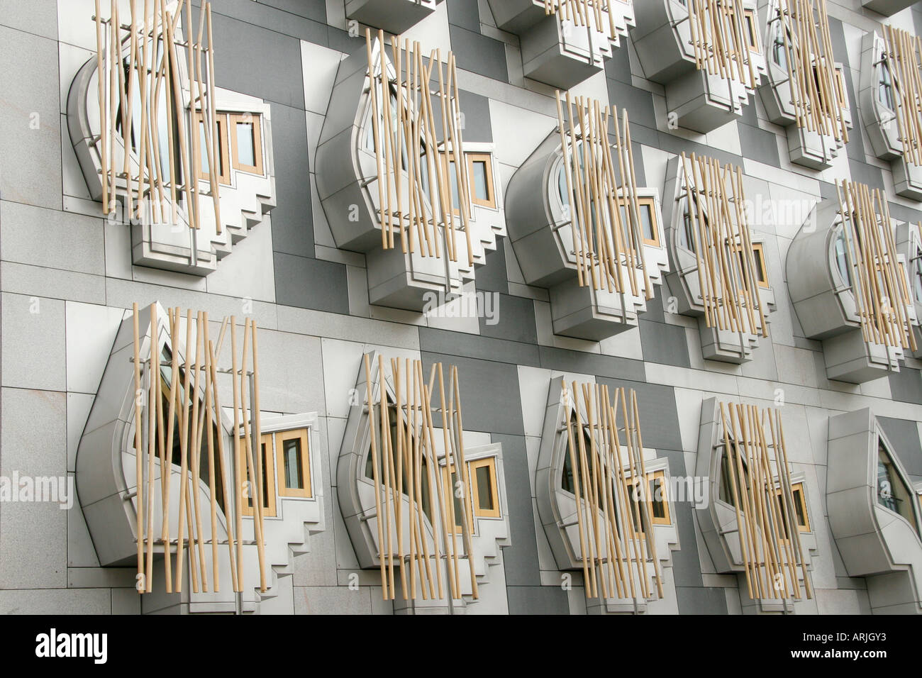 Window detail Scottish Parliament building Edinburgh Scotland Stock ...