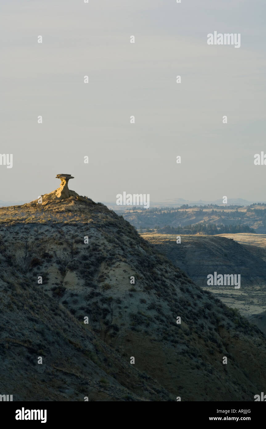 Caprock or mushroom sandstone formation in Hell Creek Formation near ...