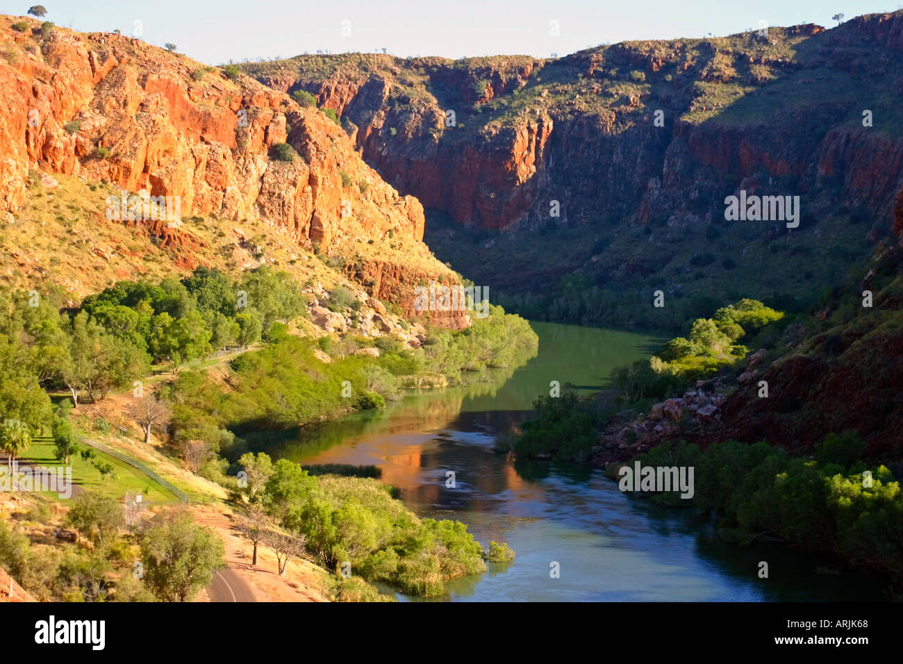 Ord River below dam at Lake Argyle in The Kimberley near Kununurra ...