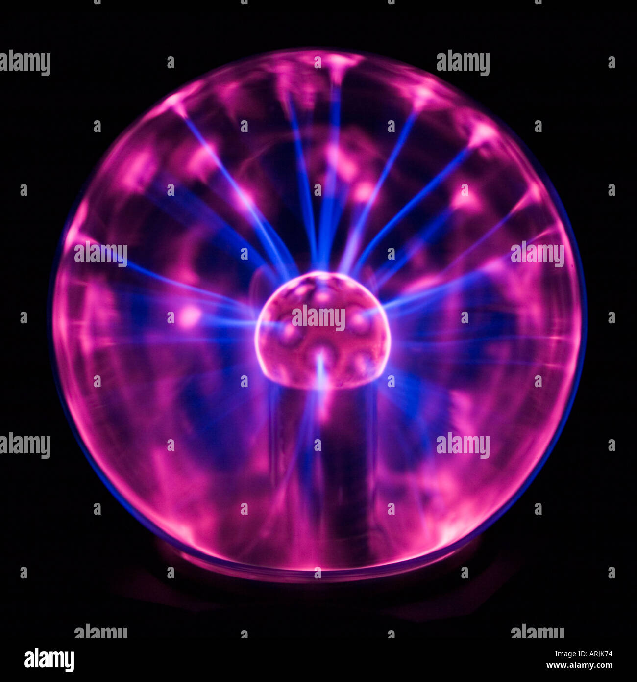 A pink and blue plasma ball Stock Photo - Alamy