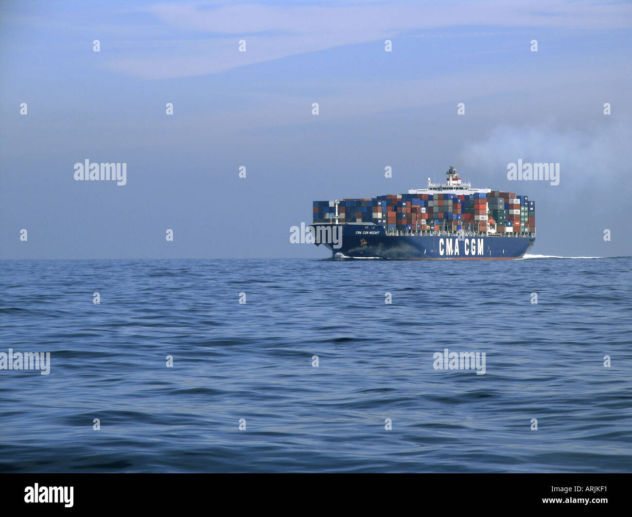 Container Ship, CMA CGM Mozart, underway in the English Channel ...
