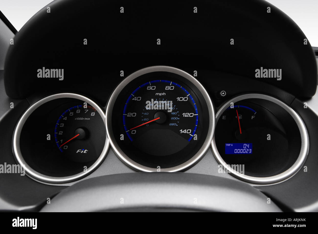 2008 Honda Fit in Blue - Speedometer/tachometer Stock Photo - Alamy