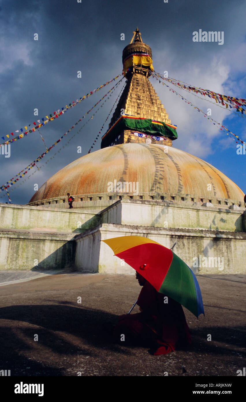 Buddhist stupa at Bodnath (Bodhnath (Boudhanath), Kathmandu Valley ...