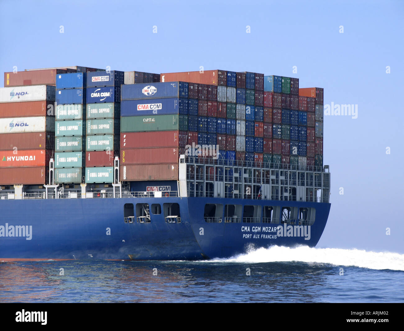 Container Ship, CMA CGM Mozart, underway in the English Channel ...