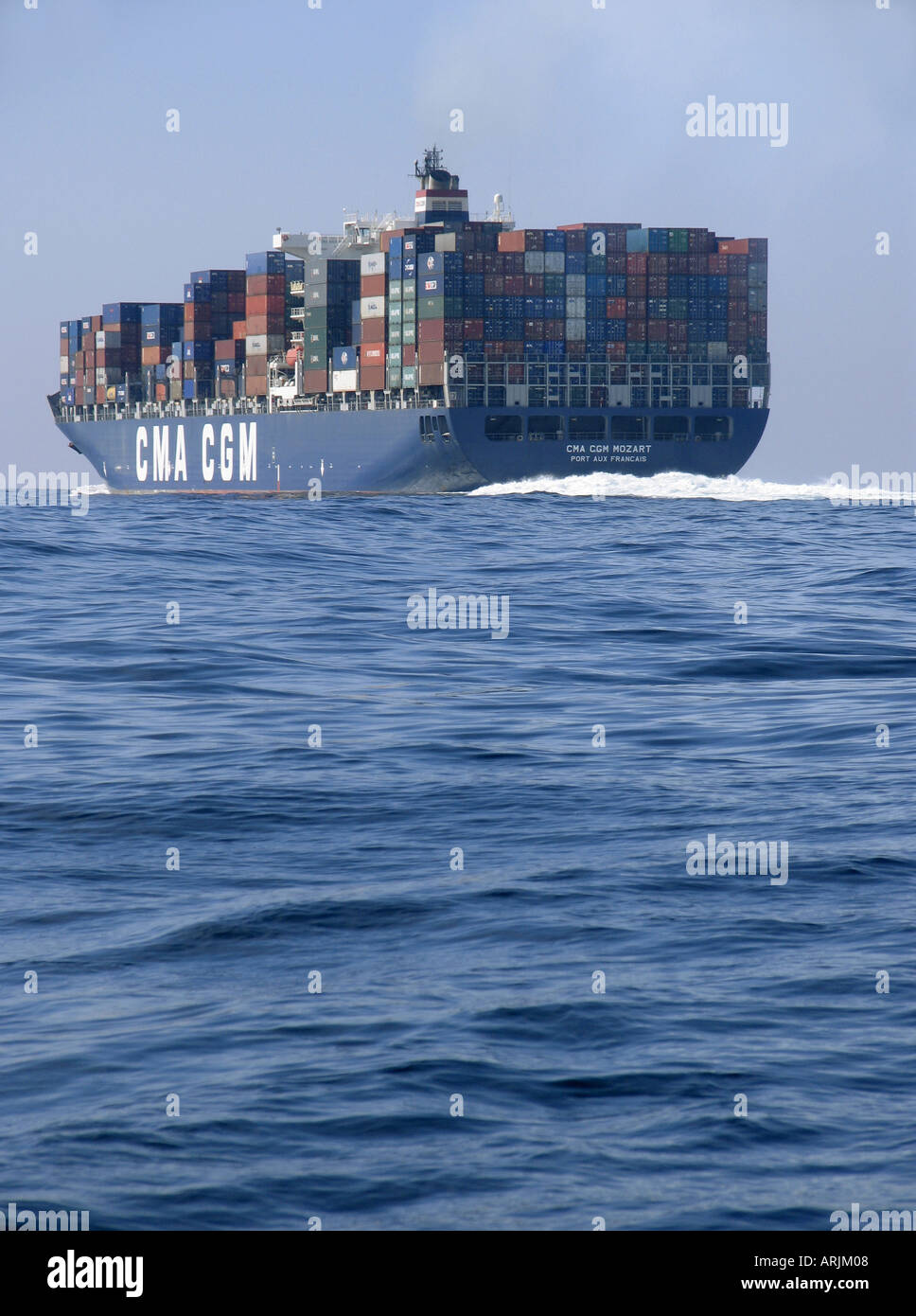Container Ship, CMA CGM Mozart, underway in the English Channel ...