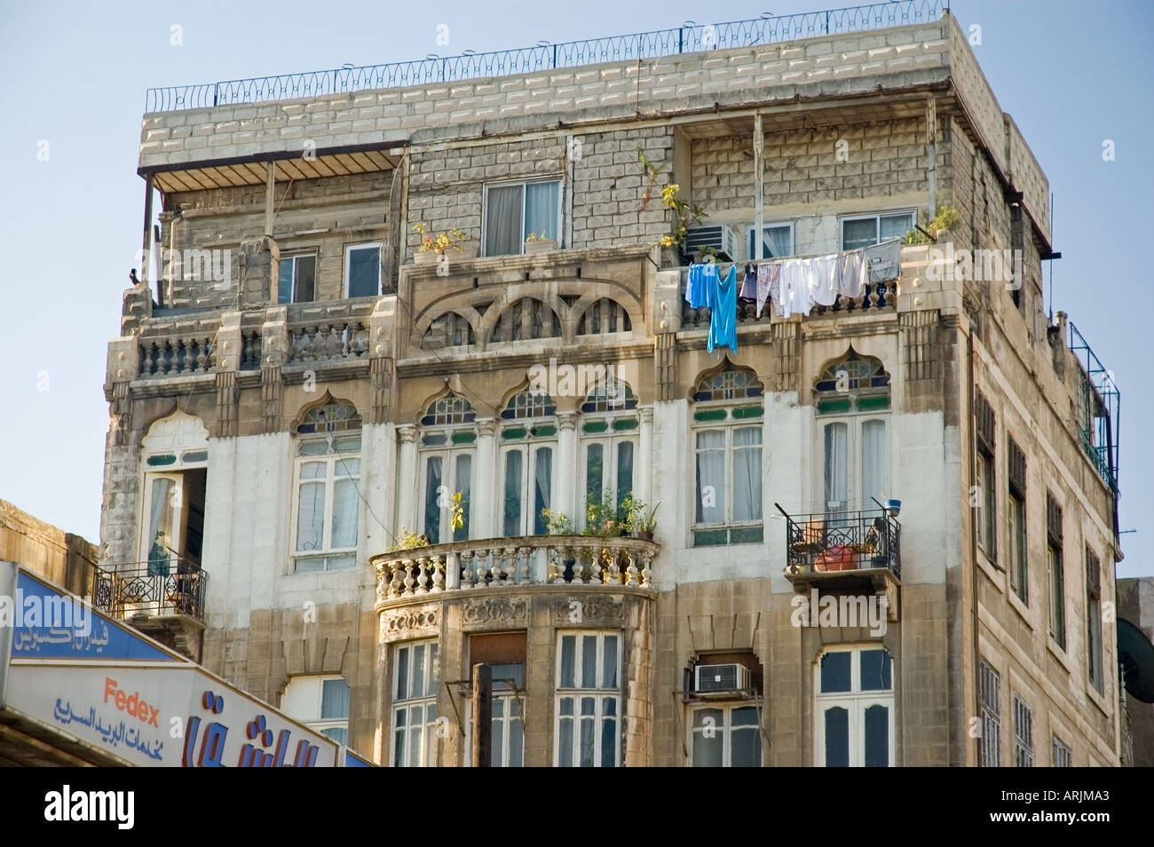 Typical tenement housing in Damascus, Syria, Middle East. DSC 5542 ...