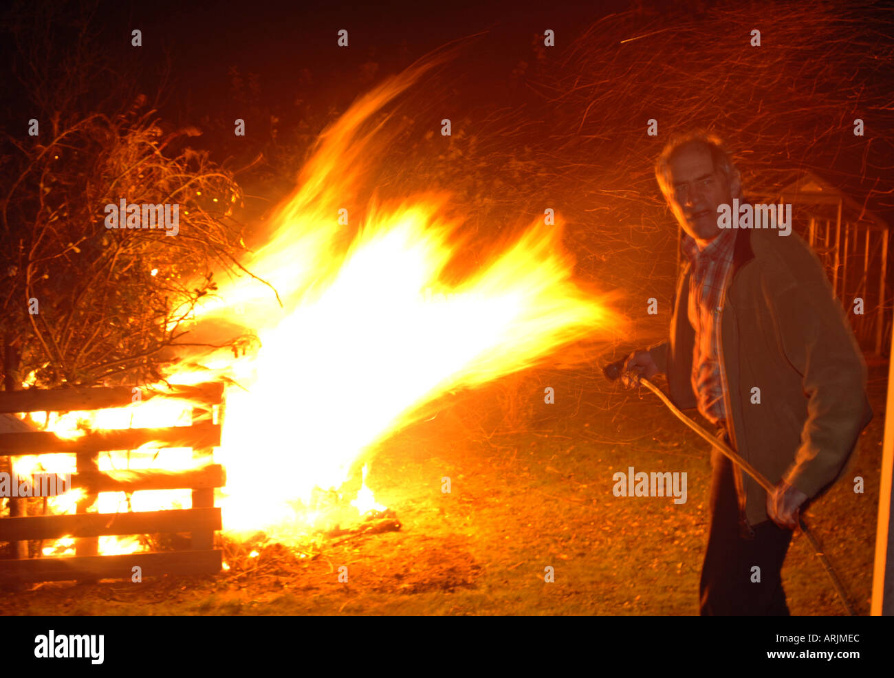 Out of control bonfire on bonfire night England UK Stock Photo - Alamy