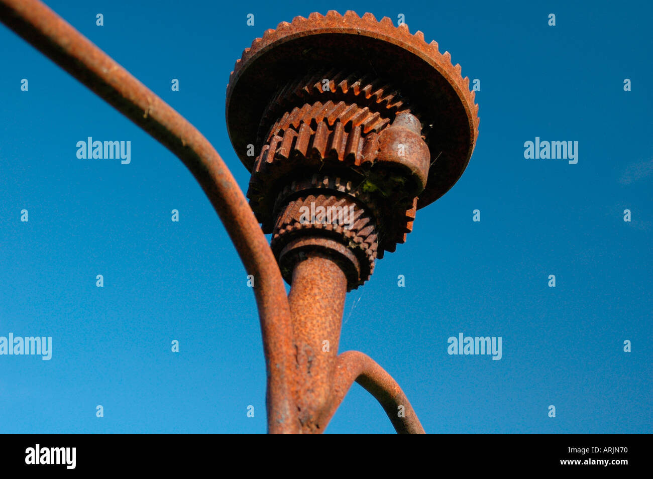 Sculpture of a man made from scrap metal Stock Photo - Alamy