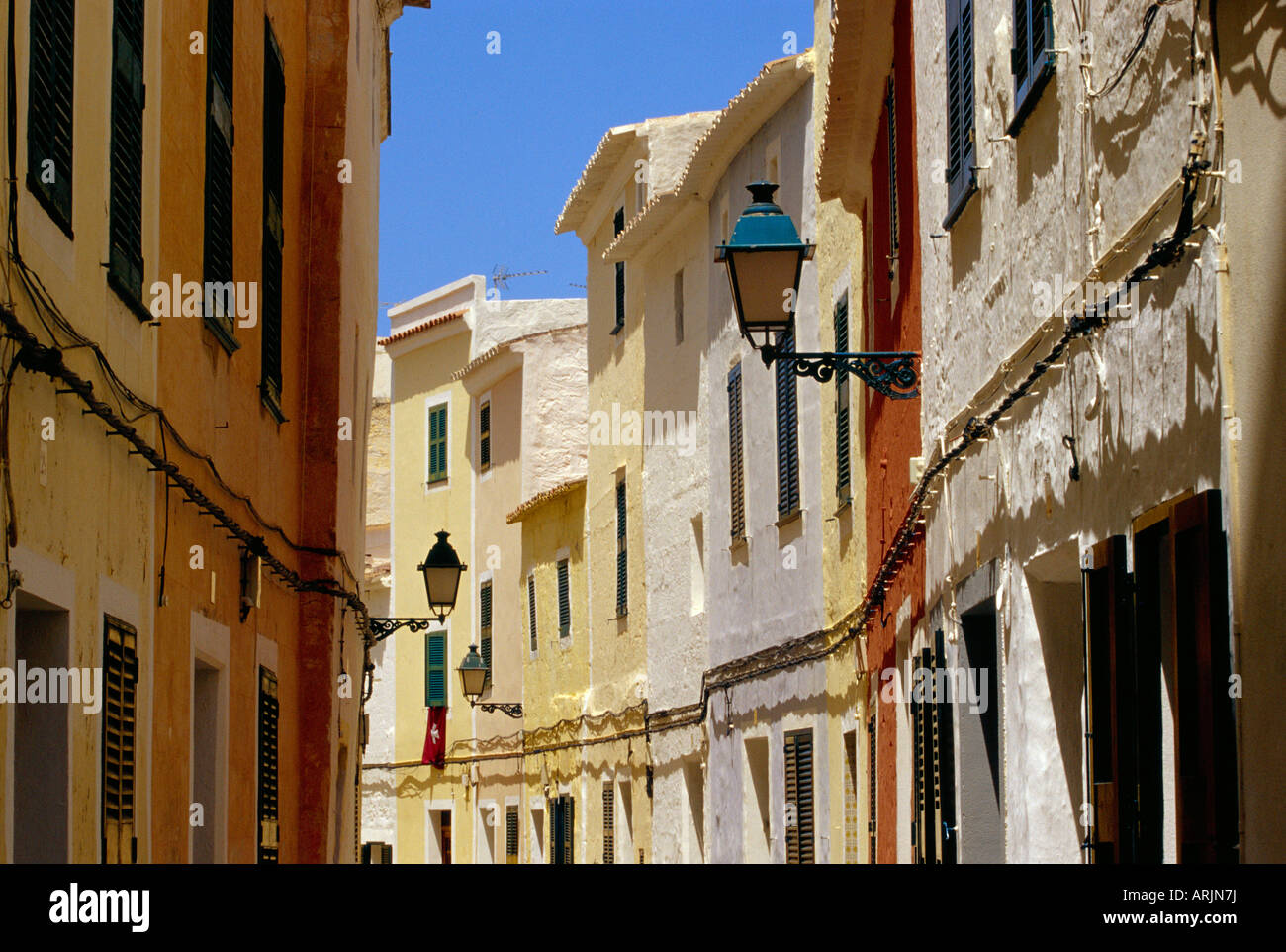 Colourful houses, Ciutadella, Menorca, Spain Stock Photo - Alamy