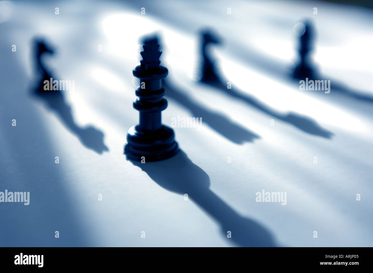 Chess pieces with modern toning casting long shadows Stock Photo - Alamy