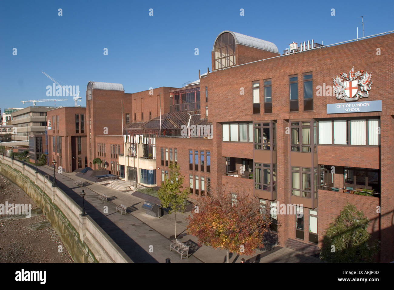 City of London School next to The Millenium Bridge over the River ...