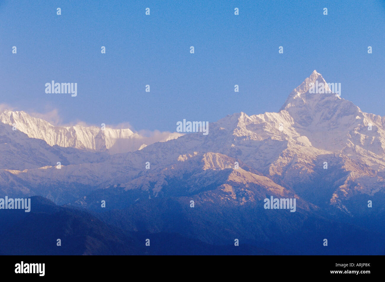 Machhapuchhare peak (Fish Tail) from Sarangkot village, Himalayan ...