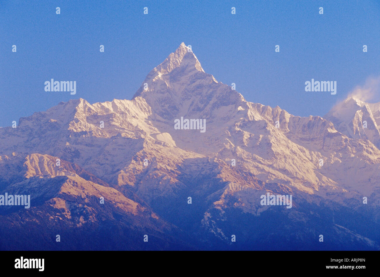 Machhapuchhare peak (Fish Tail) from Sarangkot village, Himalayan ...