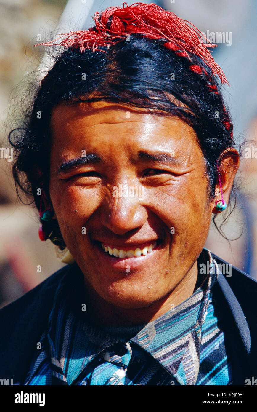 Portrait of a Sherpa man, Namche Bazaar, Everest Region, Nepal Stock ...