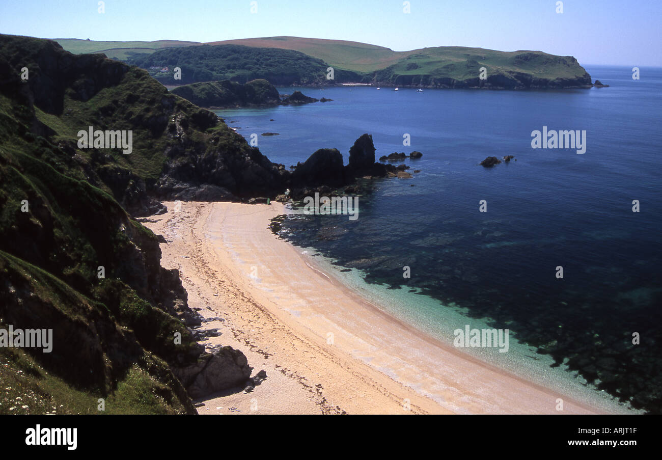 Looking south towards Hope Cove and Bolt Tail on the Southwest coast ...