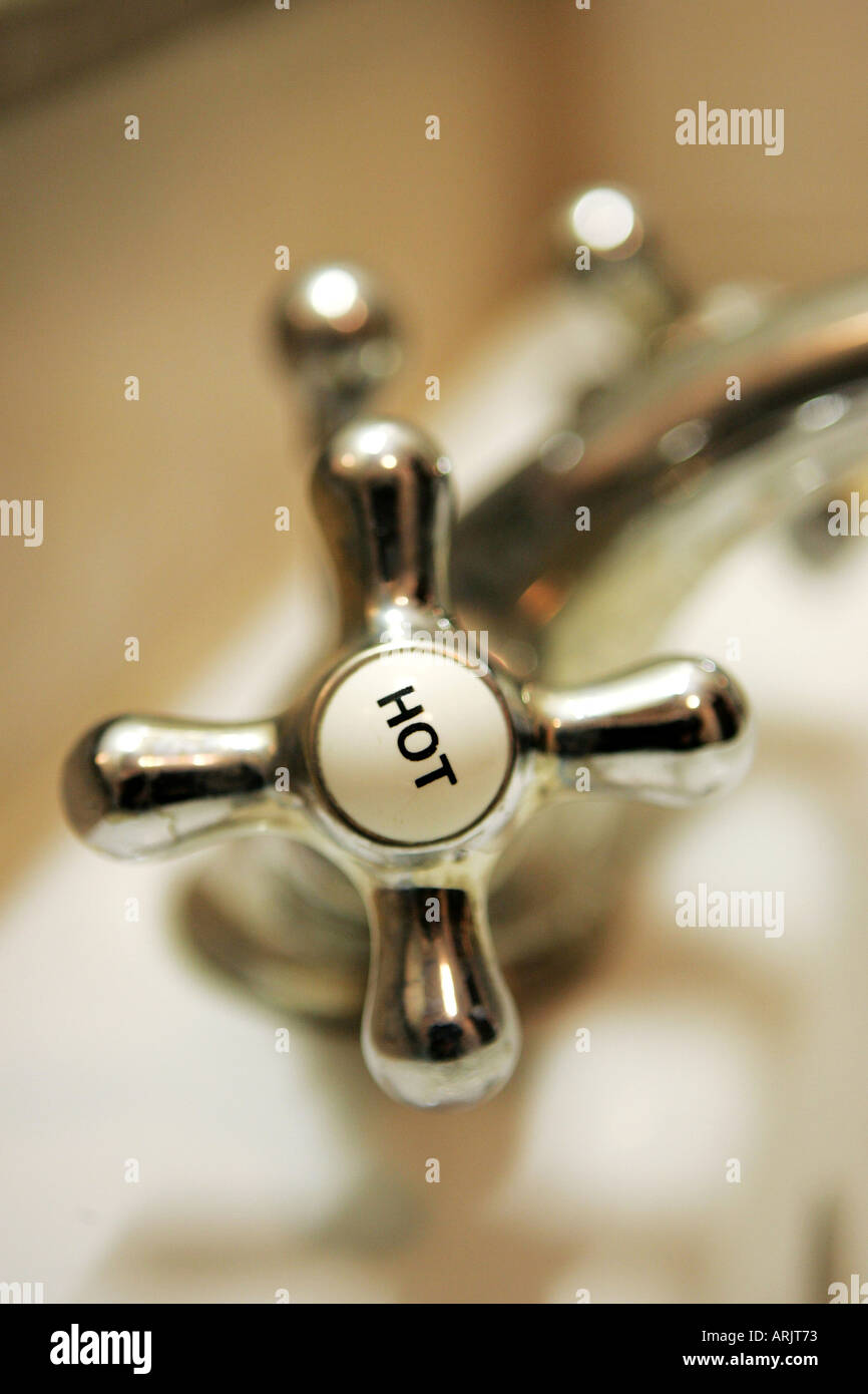 JOR, Jordan, Amman: Hot water fitting in a bath room Stock Photo - Alamy