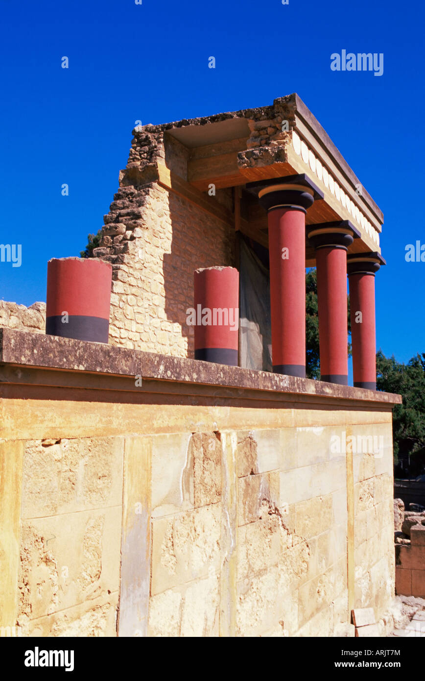 Palace ruins at the Minoan archaeological site, Knossos, island of ...