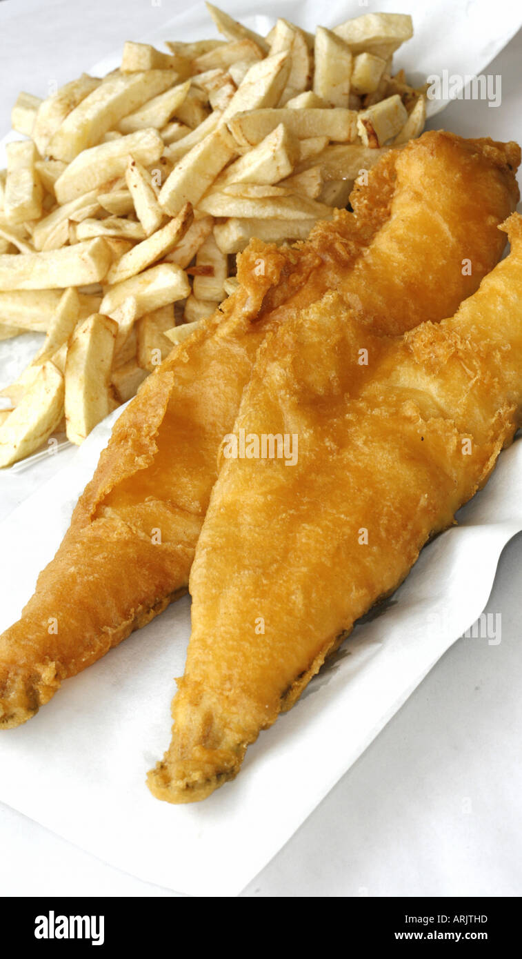 Fish cod and chips from a chip shop Stock Photo - Alamy