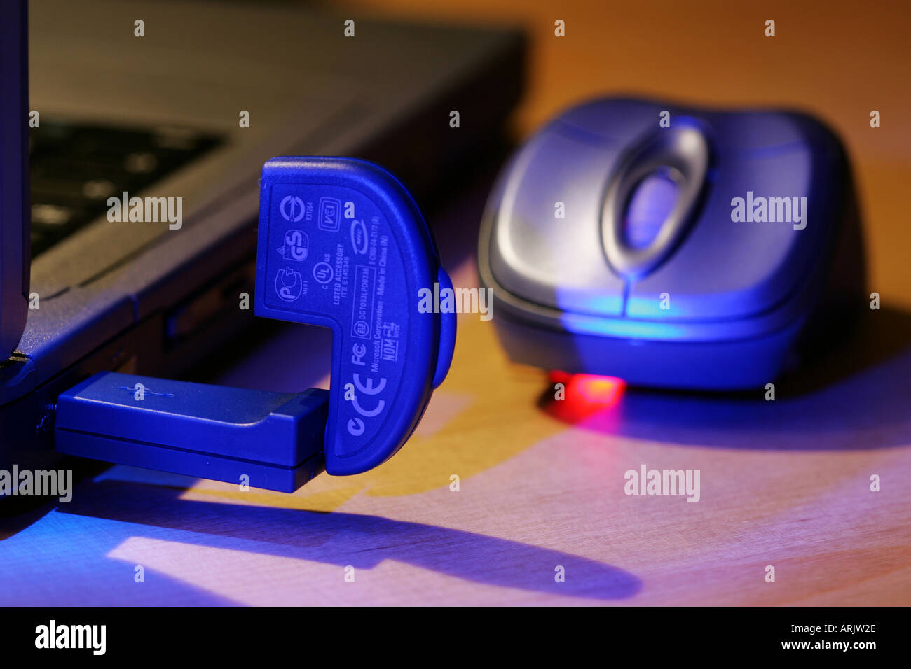 DEU, Germany : USB mobile mouse, cordless at a laptop computer Stock ...