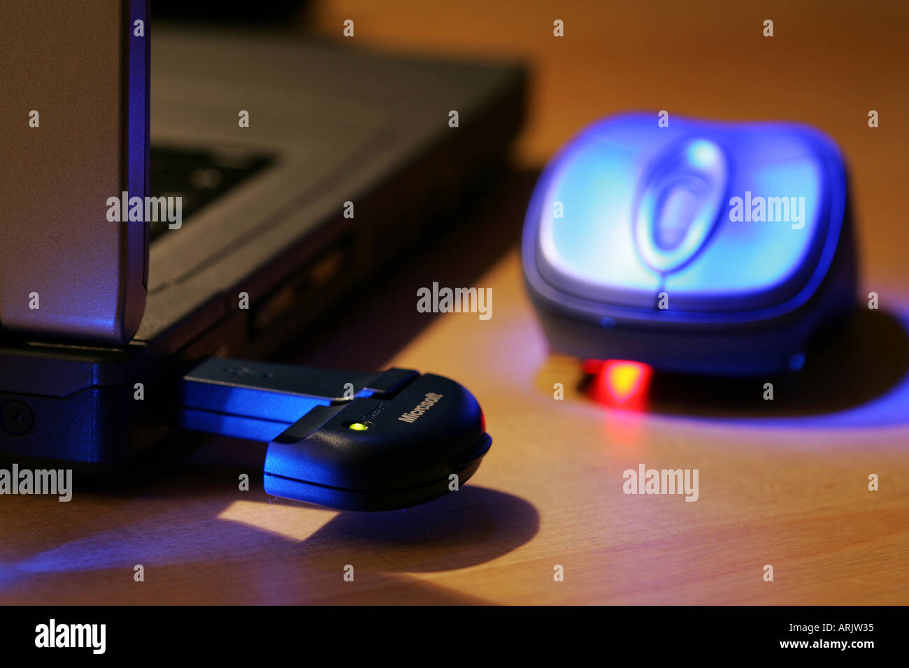 DEU, Germany : USB mobile mouse, cordless at a laptop computer Stock ...