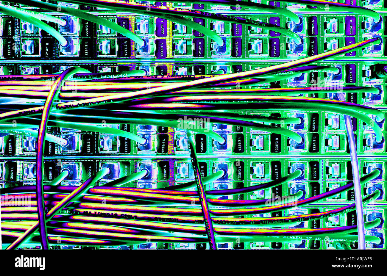 DEU, Germany : Cable of a computer server center of a company Stock ...