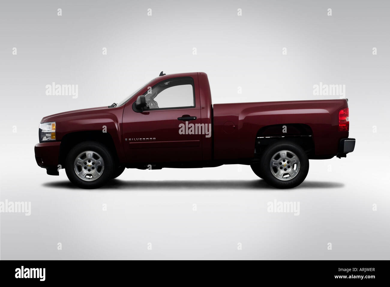 2008 Chevrolet Silverado 1500 LT1 in Red - Drivers Side Profile Stock ...