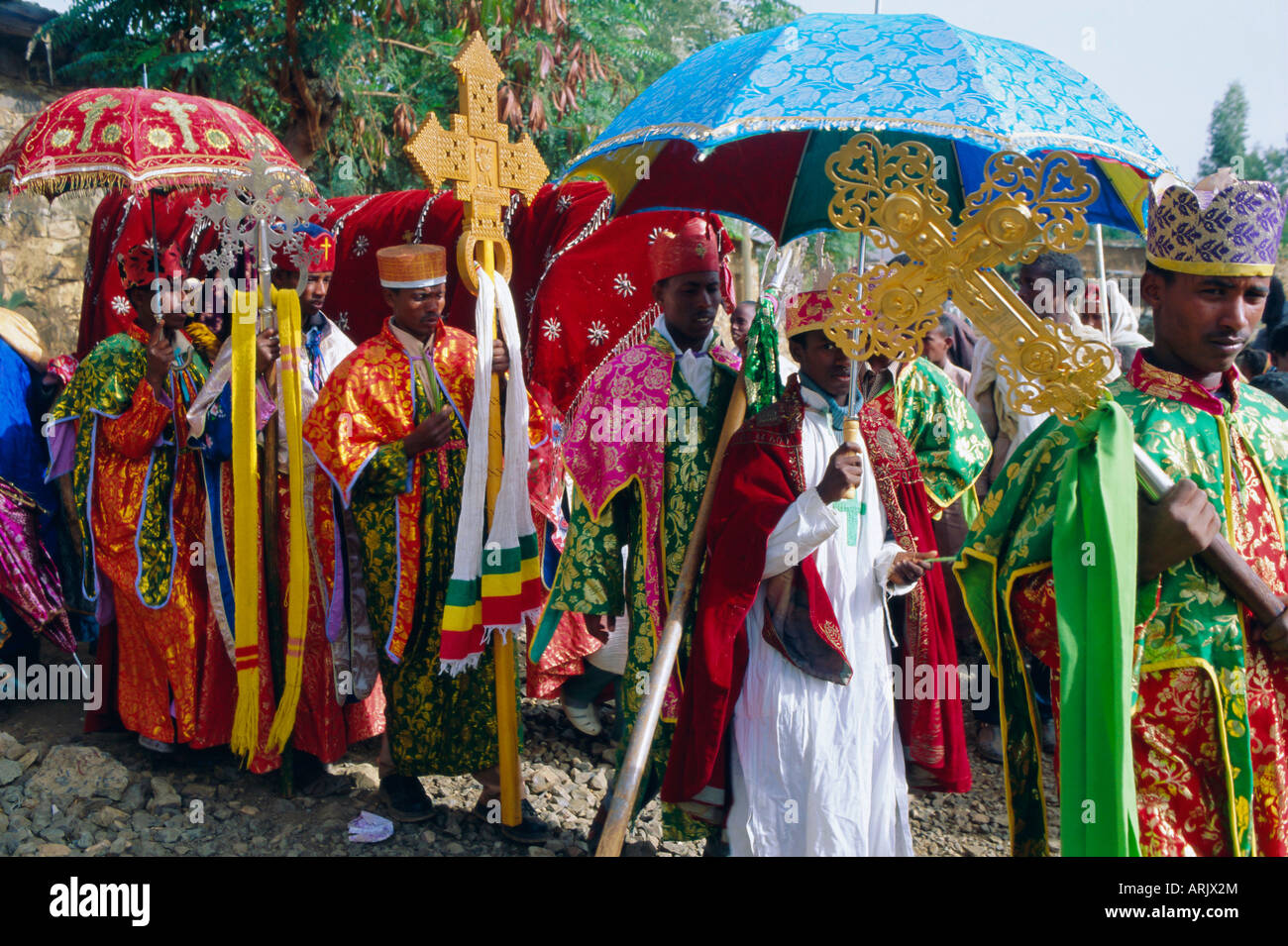 Procession during the festival of Rameaux, Axoum, Ethiopia, Africa ...
