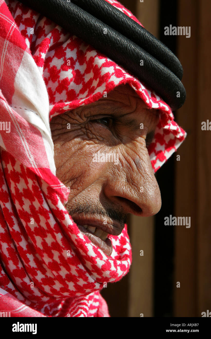 JOR, Jordan : Guard man of the desert Castle Qasr al-Kharana ...