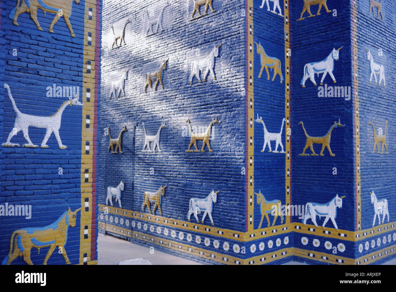 The reconstructed Ishtar Gate, Babylon, Iraq, Middle East Stock Photo ...