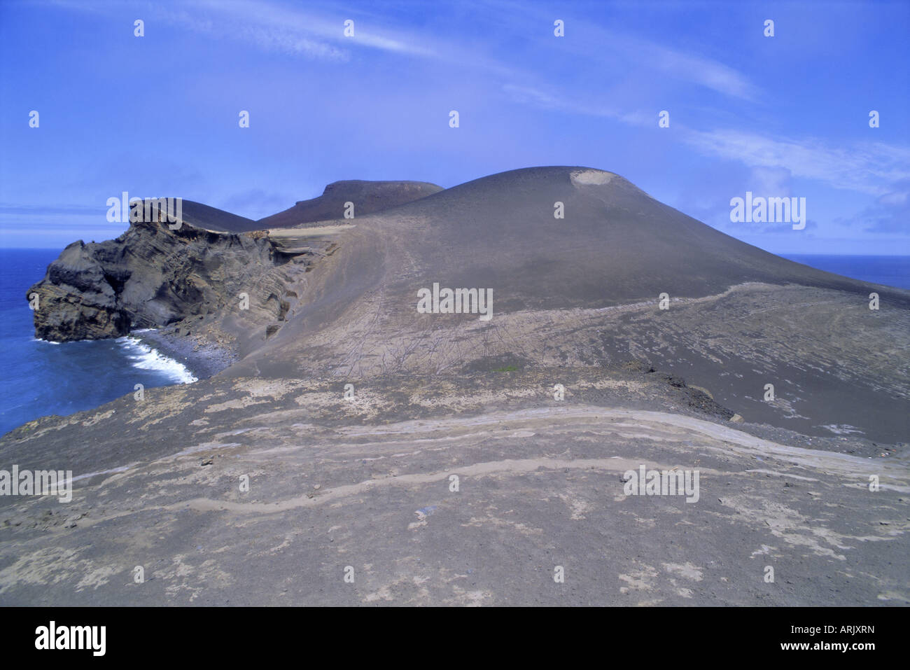 Volcanic landscape, Pointe de Capelinhos (Capelinhos Point), Faial ...