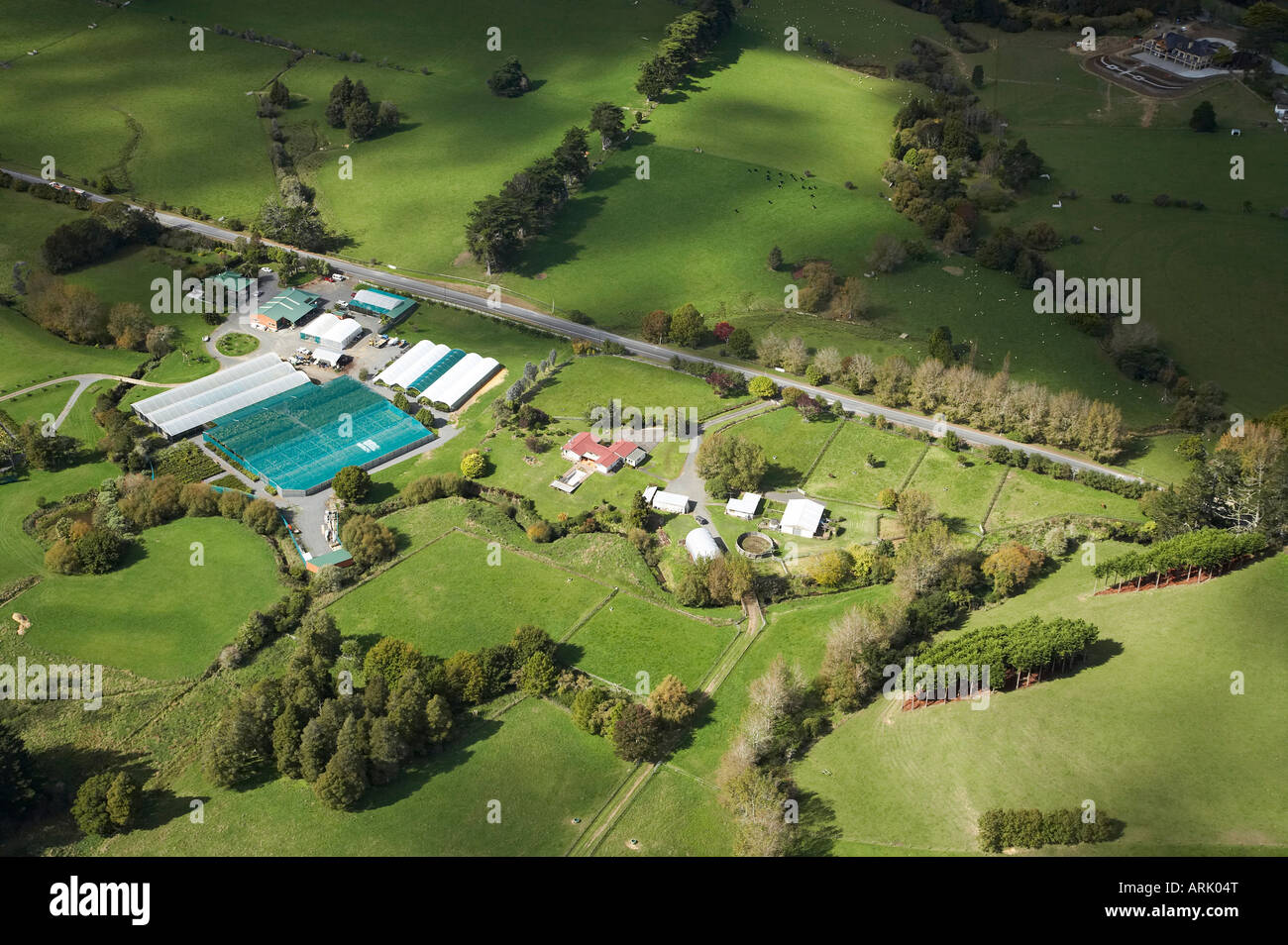 Farmland Brookby Auckland North Island New Zealand Aerial Stock Photo ...