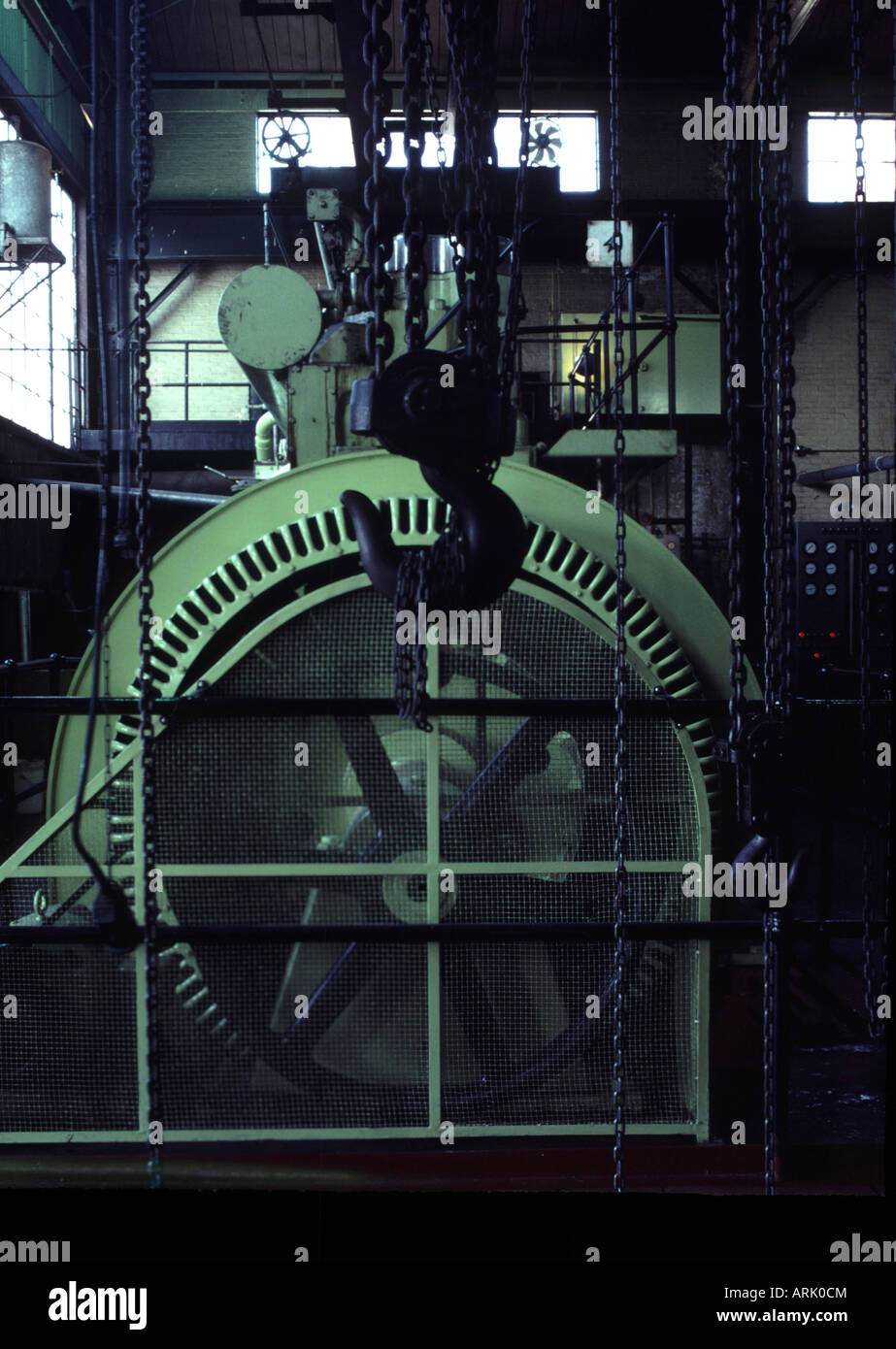 Generator inside a power plant, Greenport, New York State, USA Stock ...