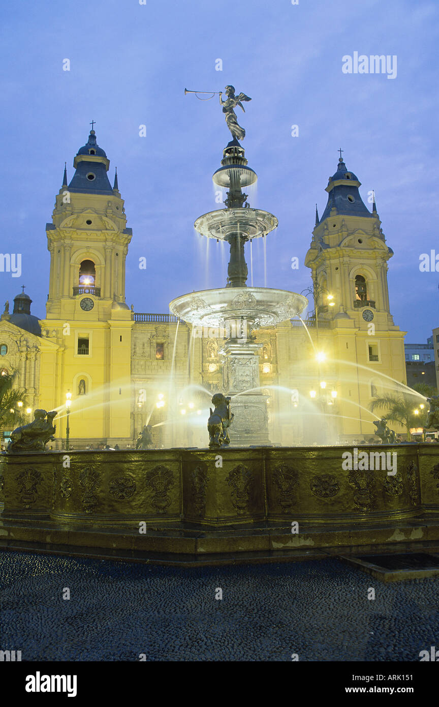 Cathedral Plaza de Armas Lima Peru Stock Photo - Alamy