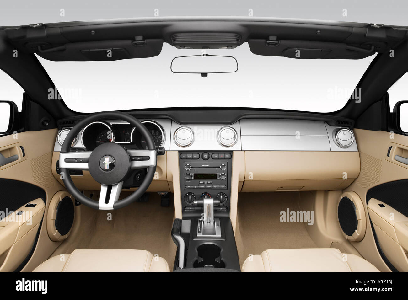 2008 Ford Mustang in Blue - Dashboard, center console, gear shifter ...