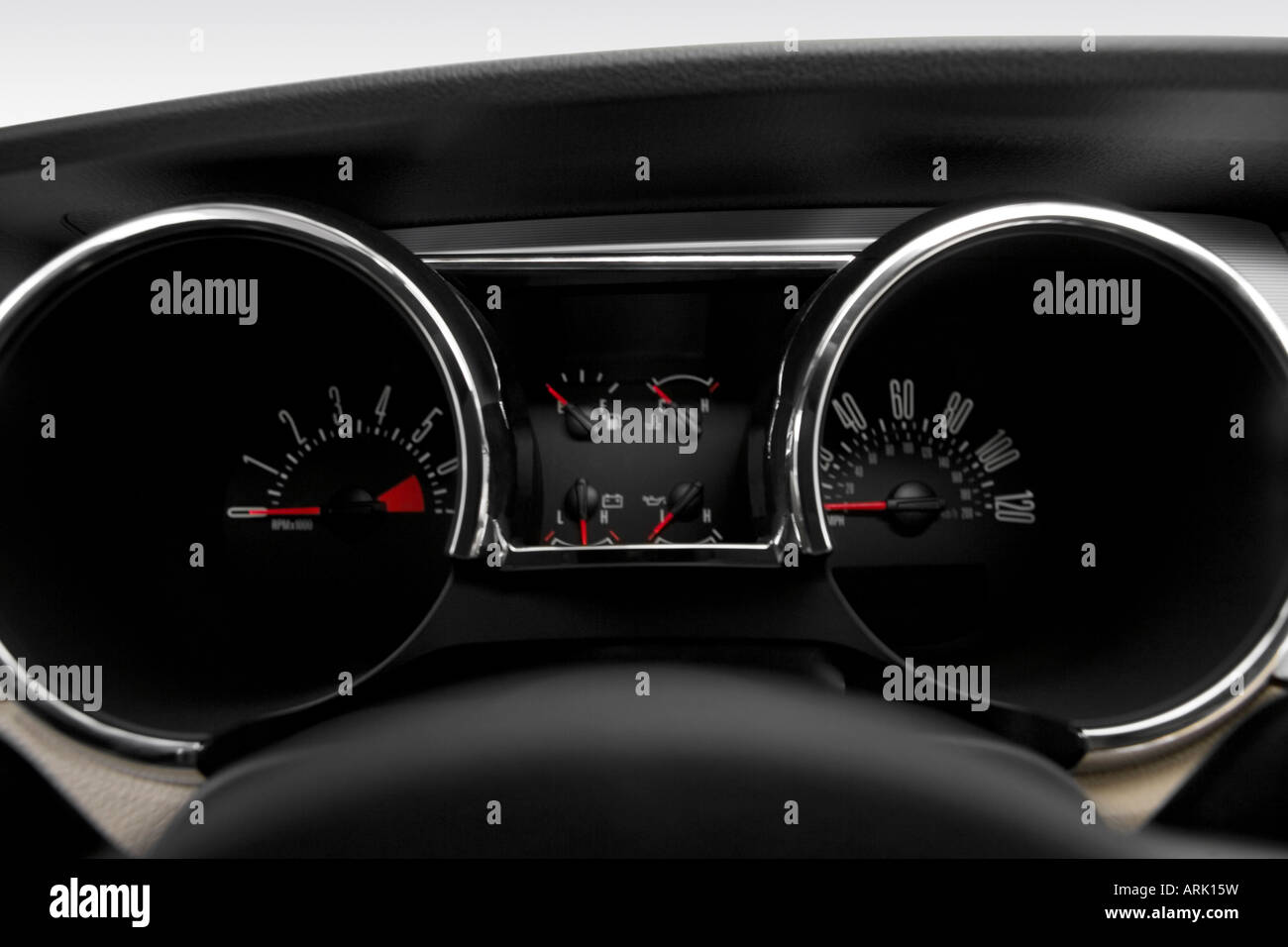 2008 Ford Mustang in Blue - Speedometer/tachometer Stock Photo - Alamy