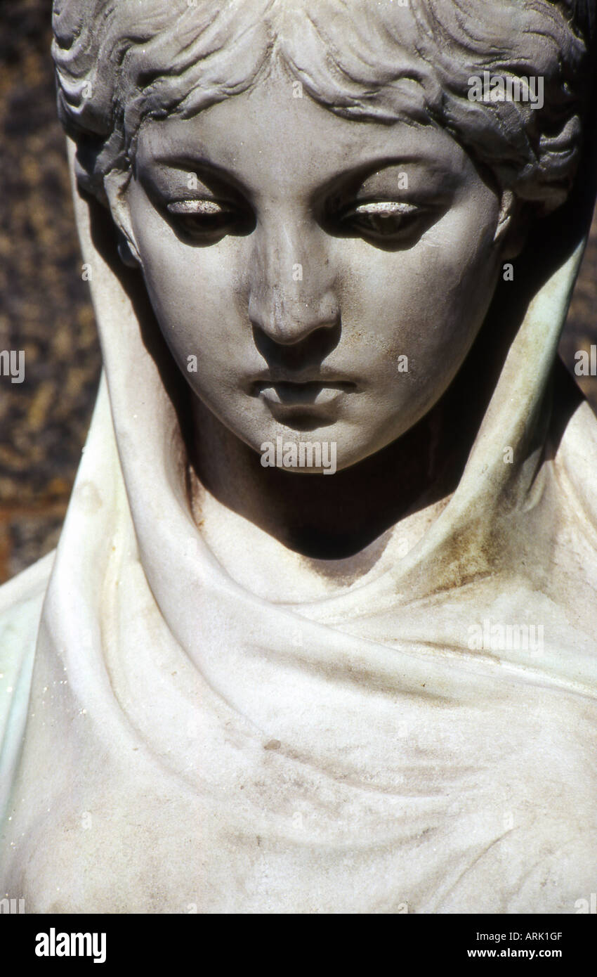 Mourning statue on the graveyard of Ohlsdorf in Hamburg, Germany Stock ...