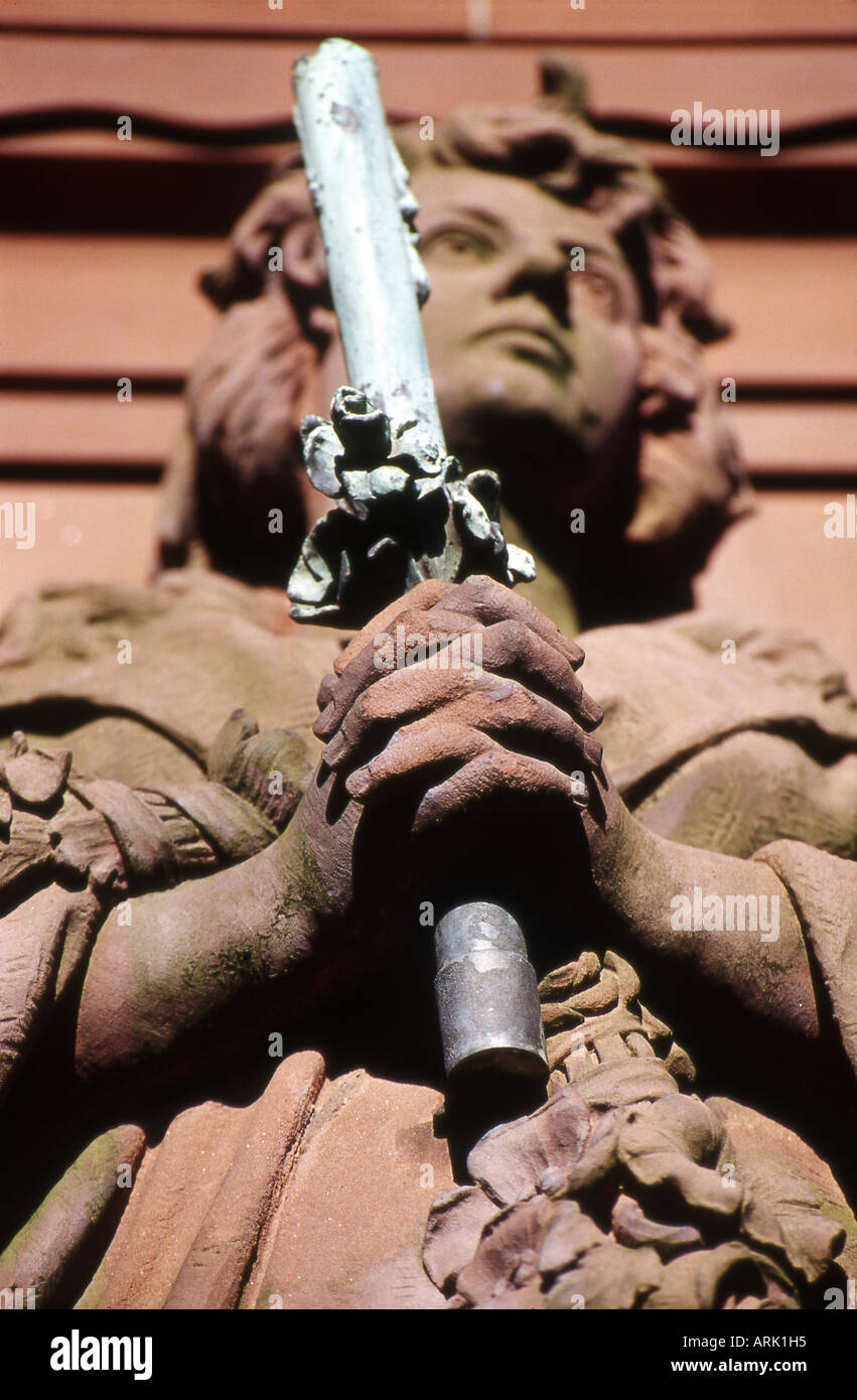 Mourning statue on the graveyard of Ohlsdorf in Hamburg, Germany Stock ...