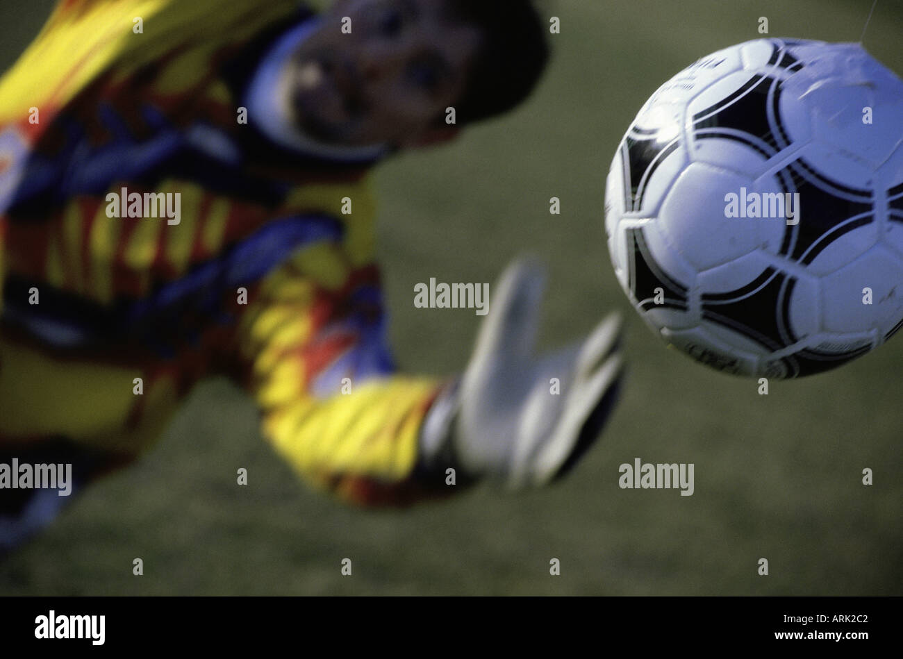 Soccer goalie blocking goal hi-res stock photography and images - Alamy