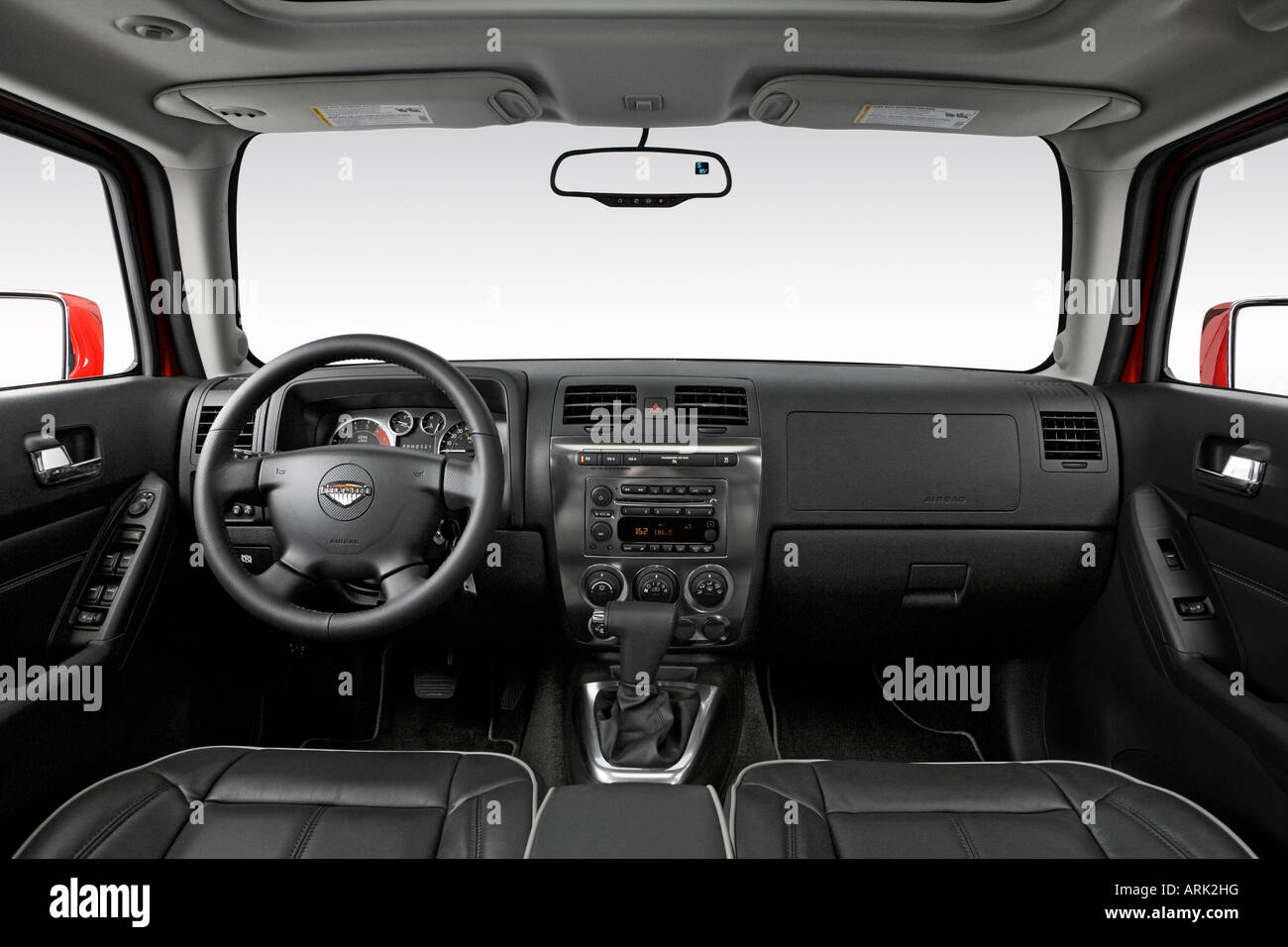 2008 Hummer H3 Alpha in Red - Dashboard, center console, gear shifter ...