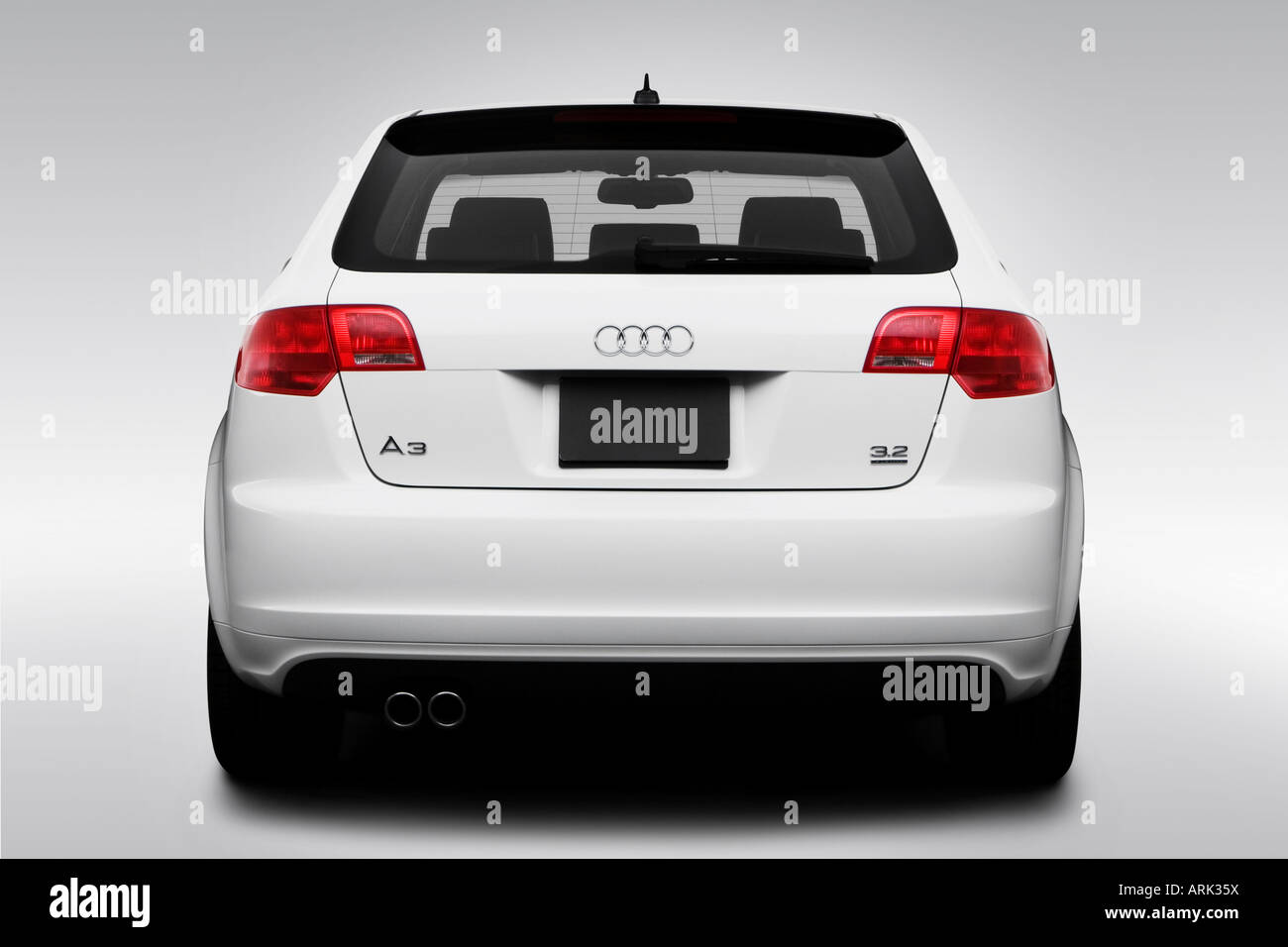 2008 Audi A3 3.2T in White - Low/Wide Rear Stock Photo - Alamy